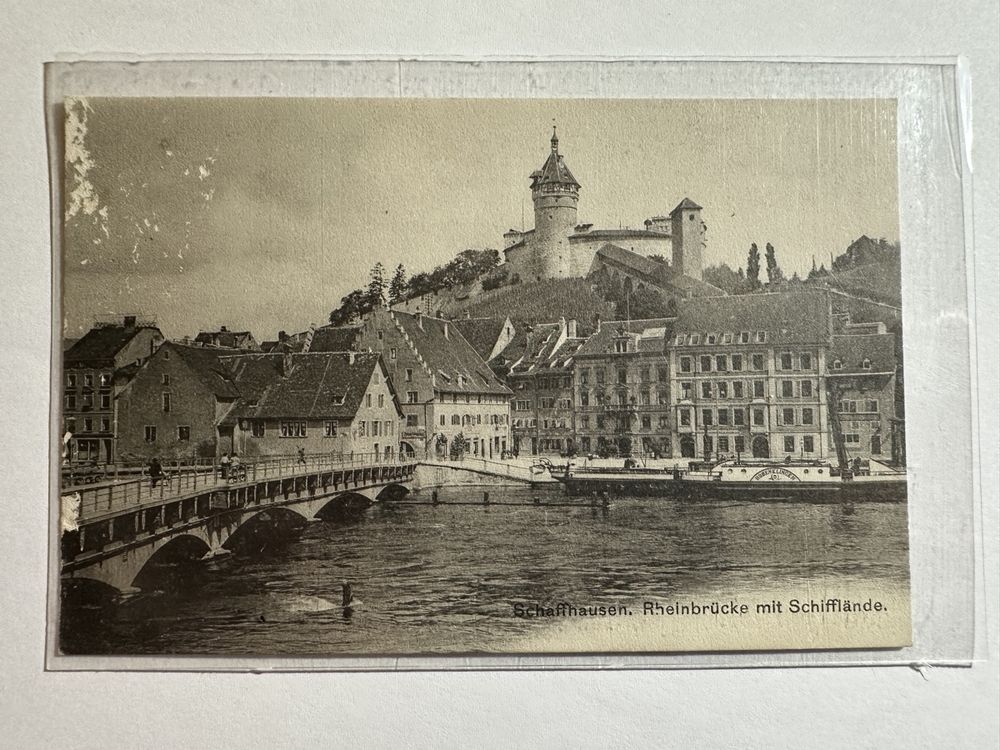 Alte Ansichtskarte Schaffhausen, Rheinbrücke um 1900. | Kaufen auf Ricardo