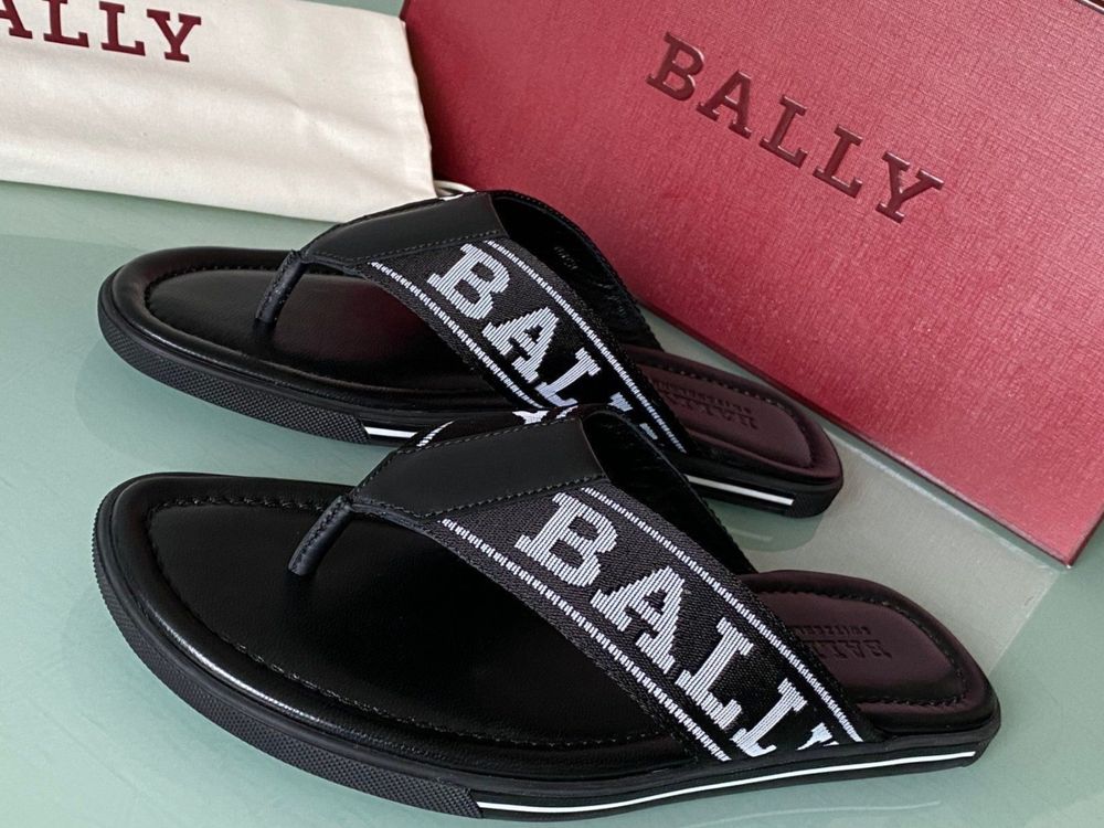 BALLY Border Flip Flops Canvas Leder Sandals Sandale 41 NEU (Neu und originalverpackt) in ...
