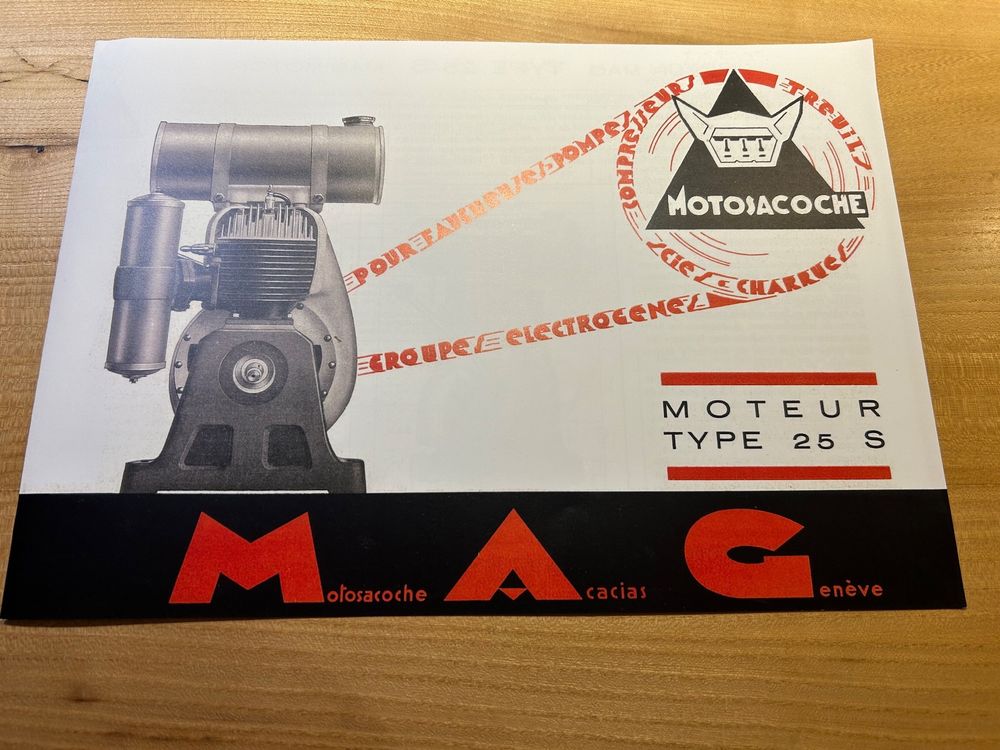 Historischer MAG Motosacoche Motoren Prospekt im Nachdruck | Kaufen auf ...