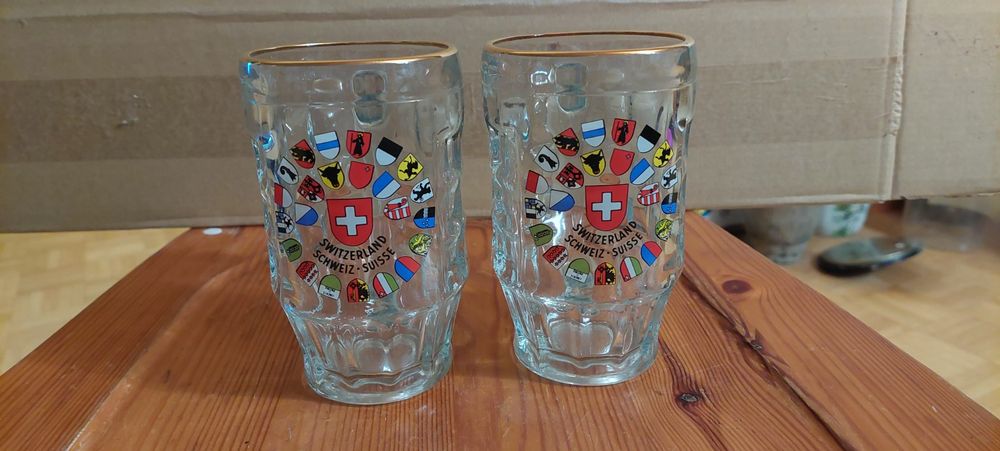 2 Bierglas / Humpen Switzerland (Neu (gemäss Beschreibung)) in Kallnach für CHF 12 – mit ...