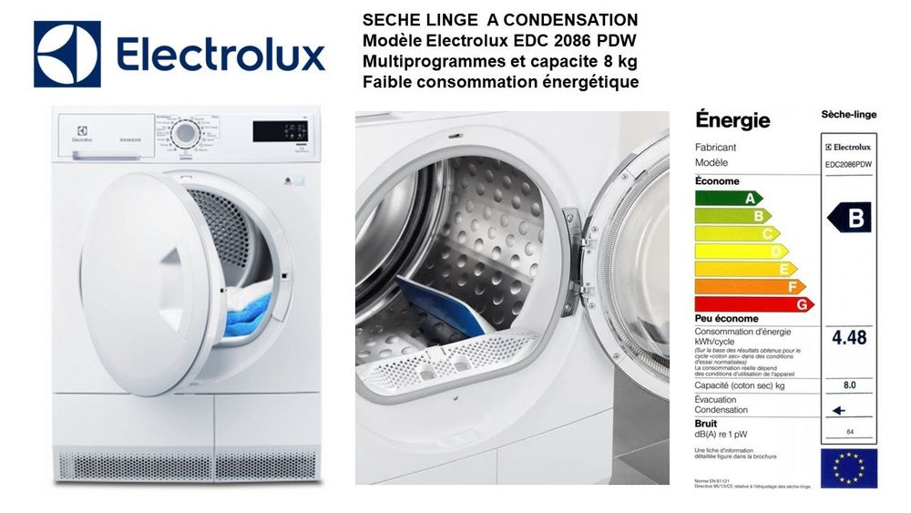 ELECTROLUX SÈCHE LINGE à condensation Energie etiquette B (D'occasion ...