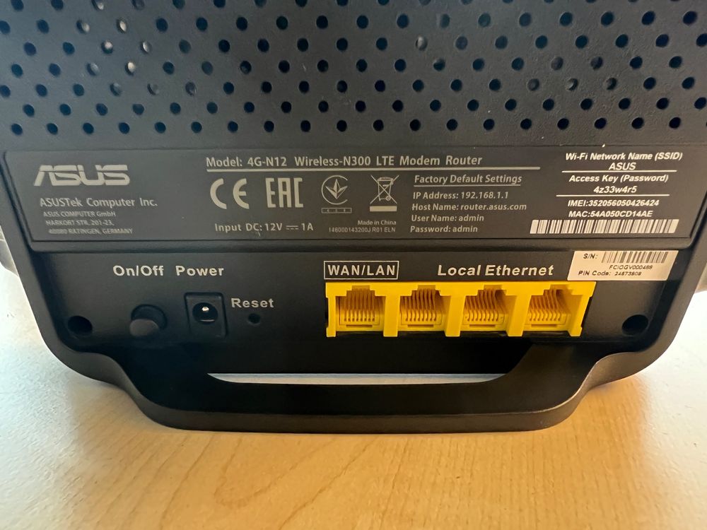Asus 4G-N12 Wireless N300 LTE Modem Router (Gebraucht) in Gümligen für ...
