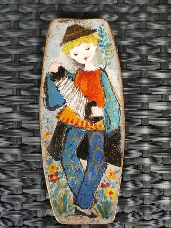 Keramik-Tafel von KER-VITREX mit Mädchen (Neu (gemäss Beschreibung)) in ...