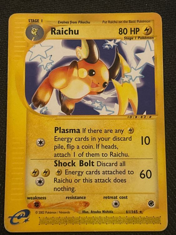 Pokemon card Old Rare Expedition, Raichu 61/165 (Gebraucht) in Lumino ...