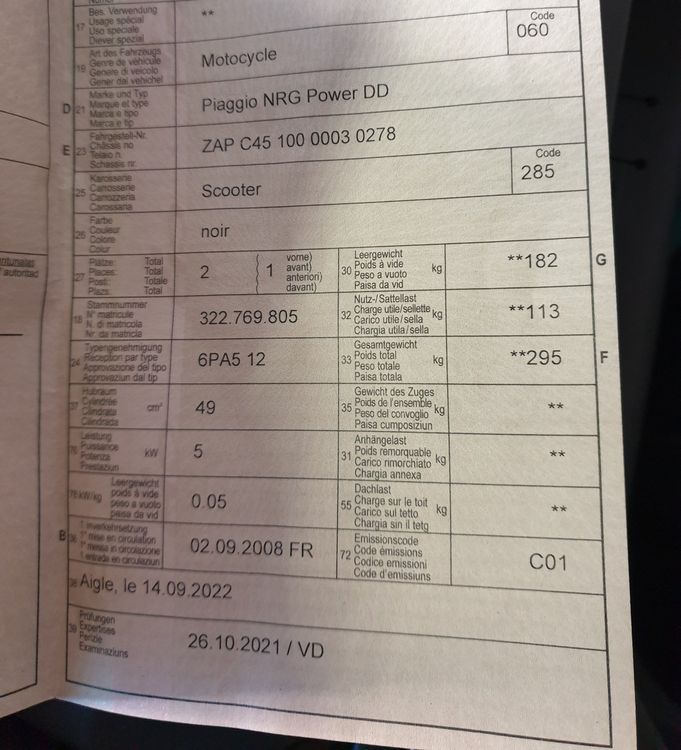 Piaggio Nrg 50 2t Power Dd H2o E2 75 Km H Kaufen Auf Ricardo