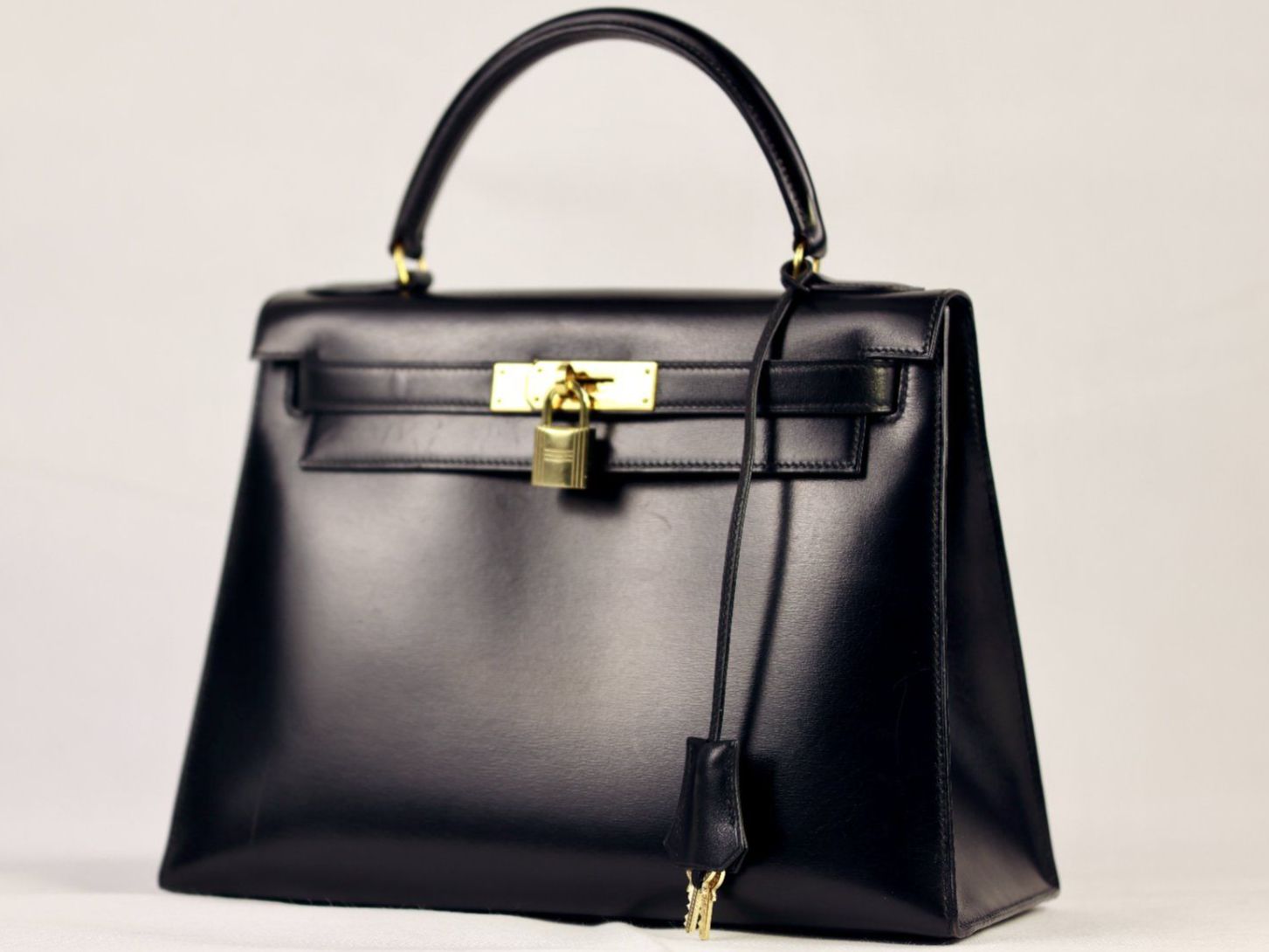 Vintage Hermès Kelly 28 Box Calf – Schwarz (von 1985) (Gebraucht) in ...