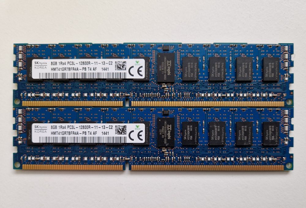 2x 8GB RAM PC3L-12800R ECC DDR3 1333Mhz Hynix HMT41GR7BFR4A (Gebraucht ...
