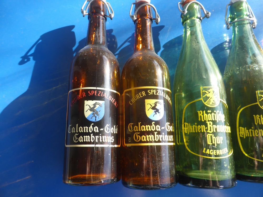 Bier Brauerei Chur, Rhät. Aktienbrauerei, 8 Bierflaschen (Gebraucht) in ...