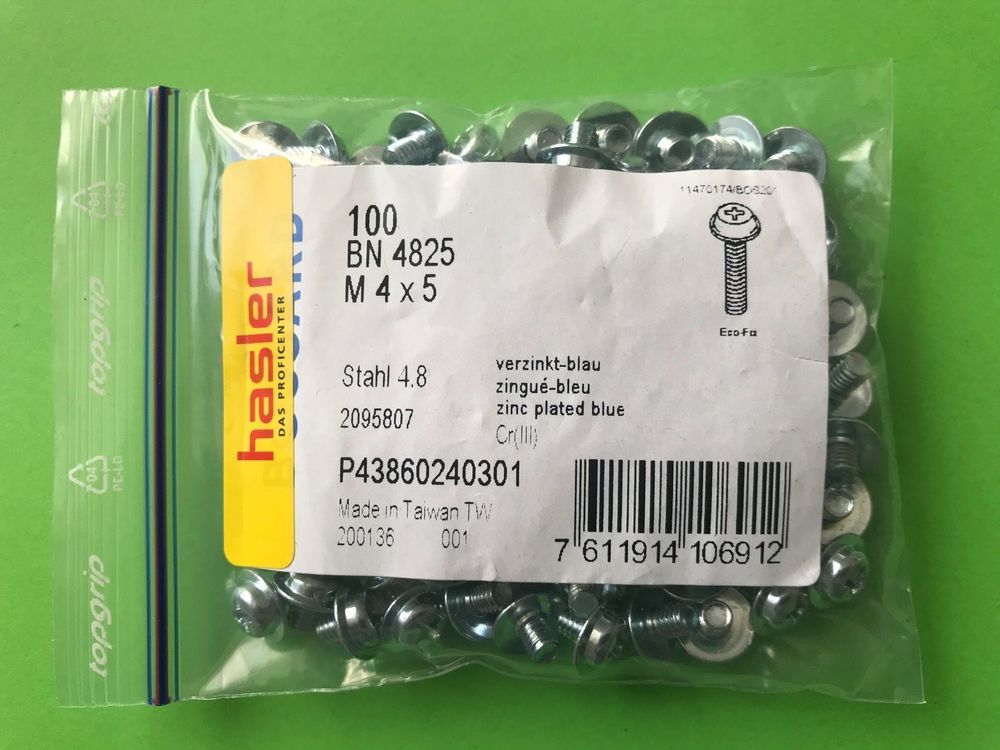 100 M4x5 Linsenkopfschrauben mit Flansch (Neu und originalverpackt) in ...