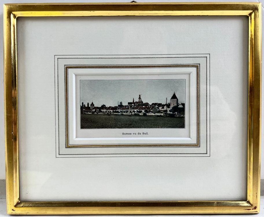 Sursee vu du Sud. Buchdruck Echtgoldrahmen (Gebraucht) in Neuhausen am Rheinfall für CHF 10 ...