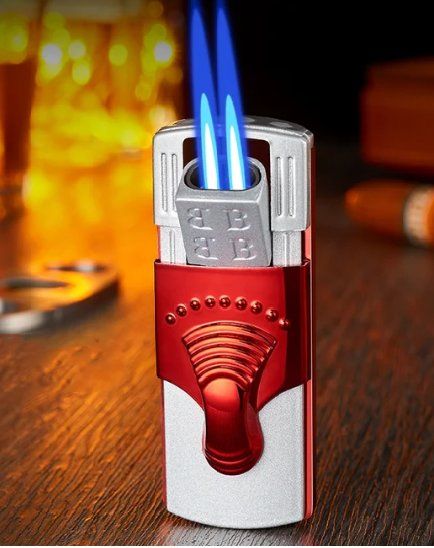 Doppels Strahl flamme Butan gas Zigarren Feuerzeug (Neu und ...