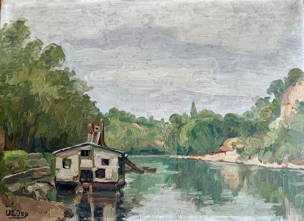 Louis Uldry (1878-1960) Barque sur le Rhon, Musée de Carouge (Gebraucht ...