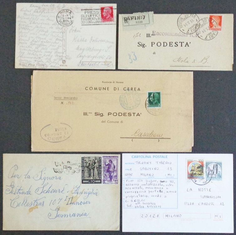 ITALIA: 5 Poststücke aus 1931–1984 (Gebraucht) in Zürich für CHF 1.5 – mit Lieferung auf Ricardo ...