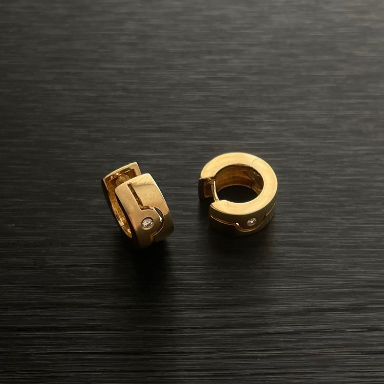 Ohrstecker/Ohrring Creolen 18 Karat Gelbgold mit 2 Diamanten (Gebraucht) in Zürich für CHF 545 ...