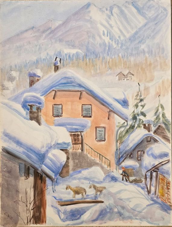 Aquarell Clara Vogelsang Eymann (44x33) 40 % seines Wertes (Gebraucht ...