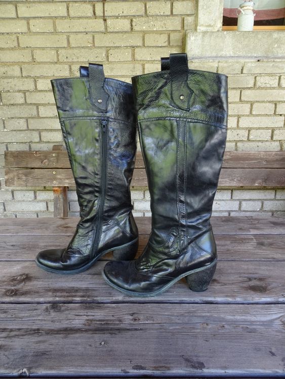 Schwarze echt Leder Stiefel von Mos Italy Gr. 36 - 230543 | Kaufen auf ...