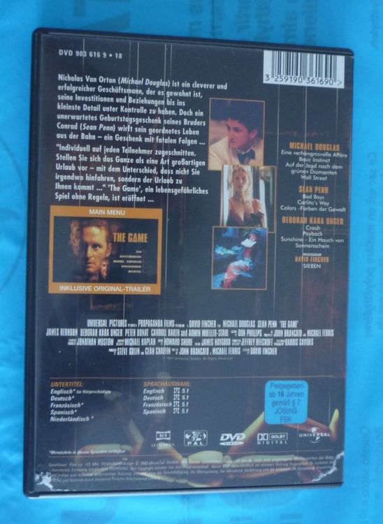 The Game (DVD) Thriller mit Michael Douglas, Sean Penn (Gebraucht) in ...