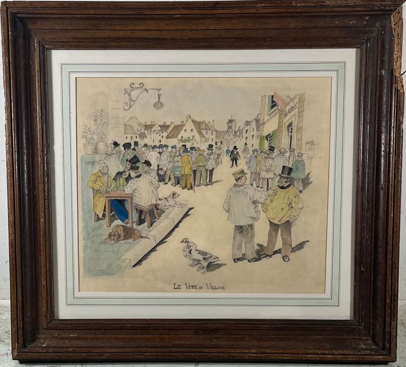 „Le Vote au Village“ Antike Mischtechnik , Unl. Sig. (Gebraucht) in Root für CHF 19 – mit ...