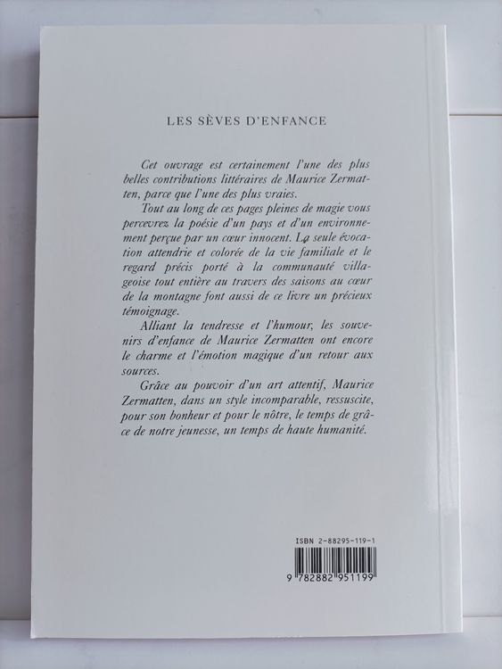 Les sèves d’enfance / Maurice Zermatten / Cabédita Yens 1994 | Kaufen ...