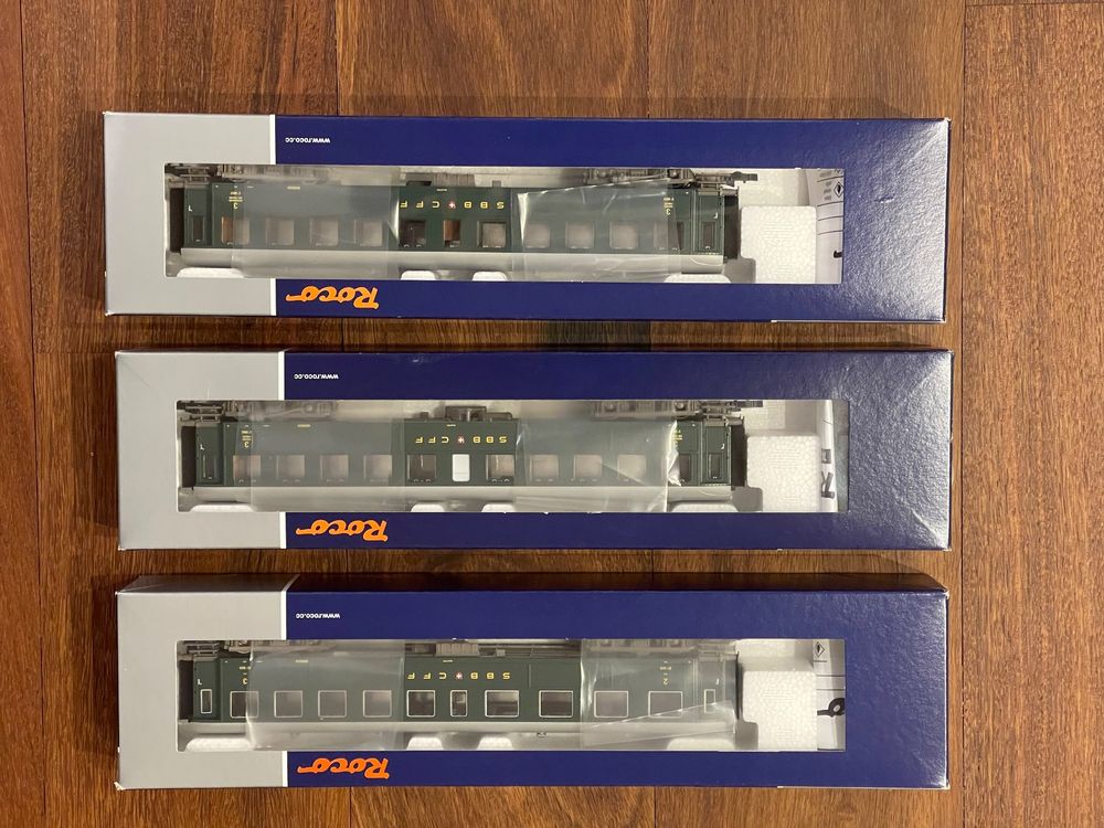 3er-Set SBB Personenwagen Roco H0, Epoche II / III (Neuf avec emballage ...