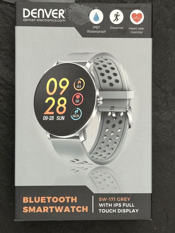 DENVER Bluetooth Smartwatch SW-171 Grey IPS Full Touch Displ (Neu und originalverpackt) in ...