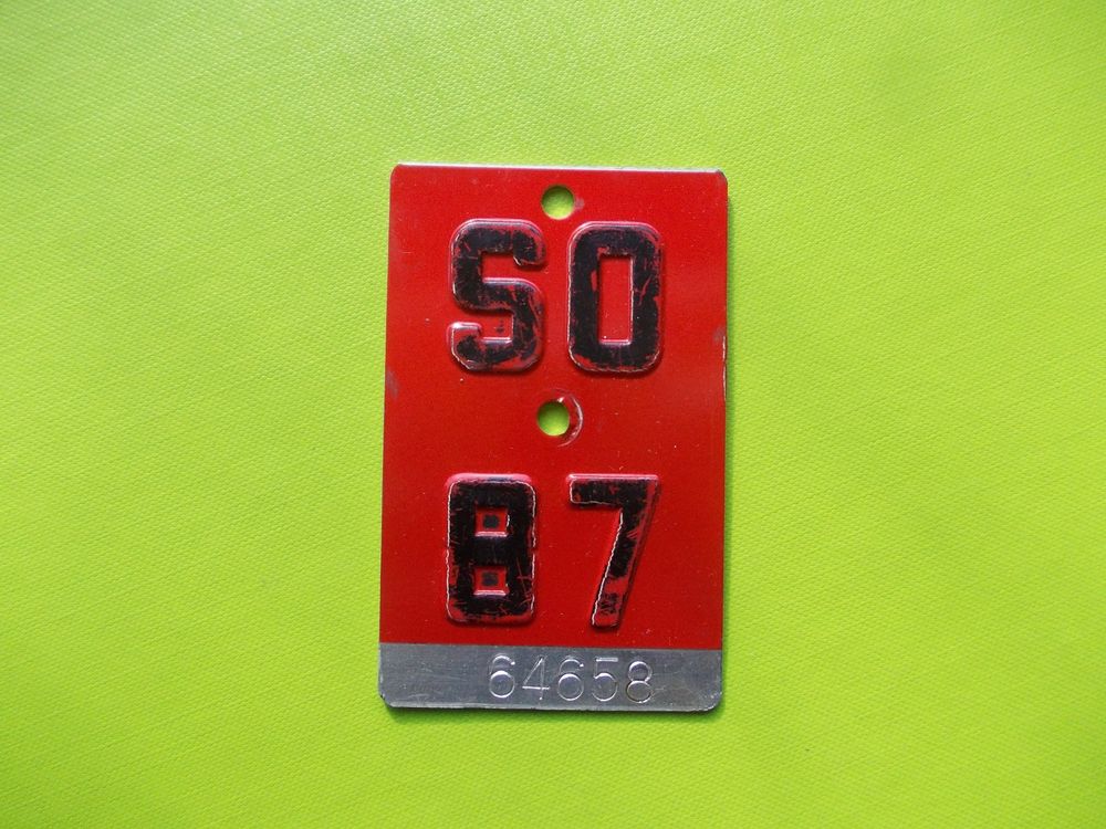 Velonummer / Fahrradnummer SO 87 (Gebraucht) in Gsteigwiler für CHF 12 ...