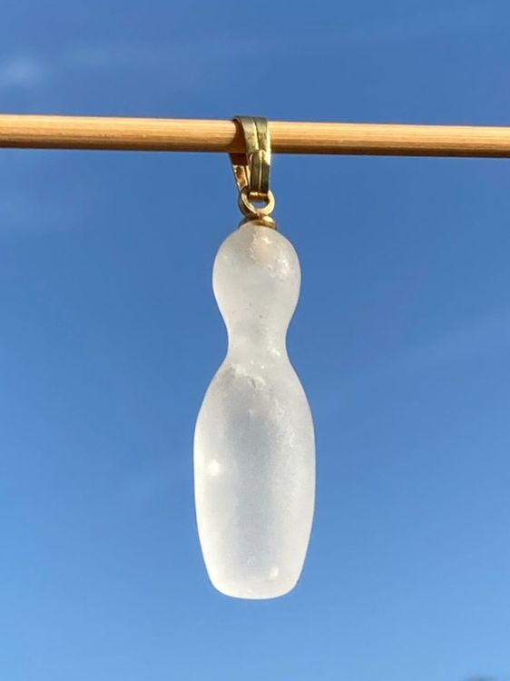 Schmuckanhänger Bergkristall matt Kegel echter Stein Bead | Kaufen auf ...