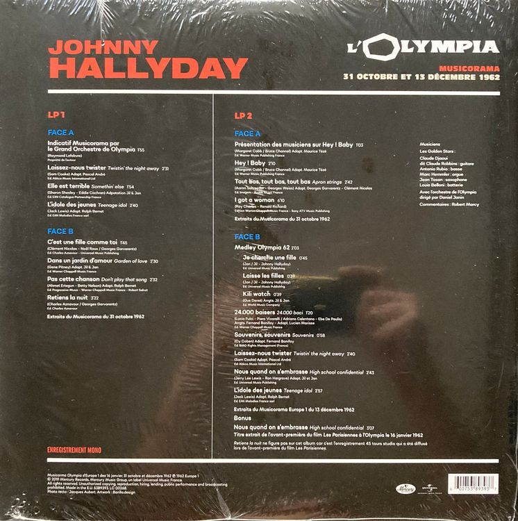 JOHNNY HALLYDAY - JOHNNY HALLYDAY A L’OLYMPIA 1962 (Neu und ...