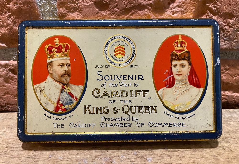 1907 Antike Blechdose KING EDWARD & QUEEN ALEXANDRA England (Gebraucht ...