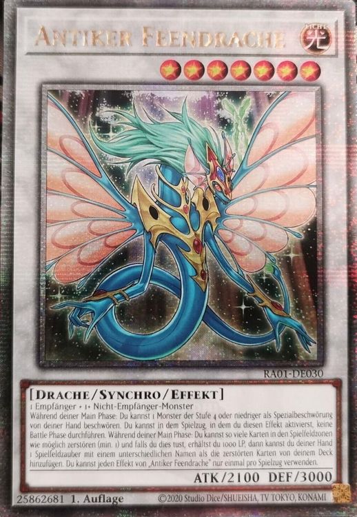 YuGiOh Quarter Century Secret Rare | Antiker Feendrache | Kaufen auf Ricardo