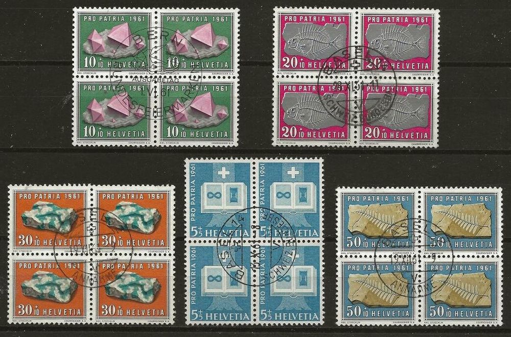 1961 Pro Patria 4-er Block Serie gestempelt (Gebraucht) in Arlesheim für CHF 1 – mit Lieferung ...