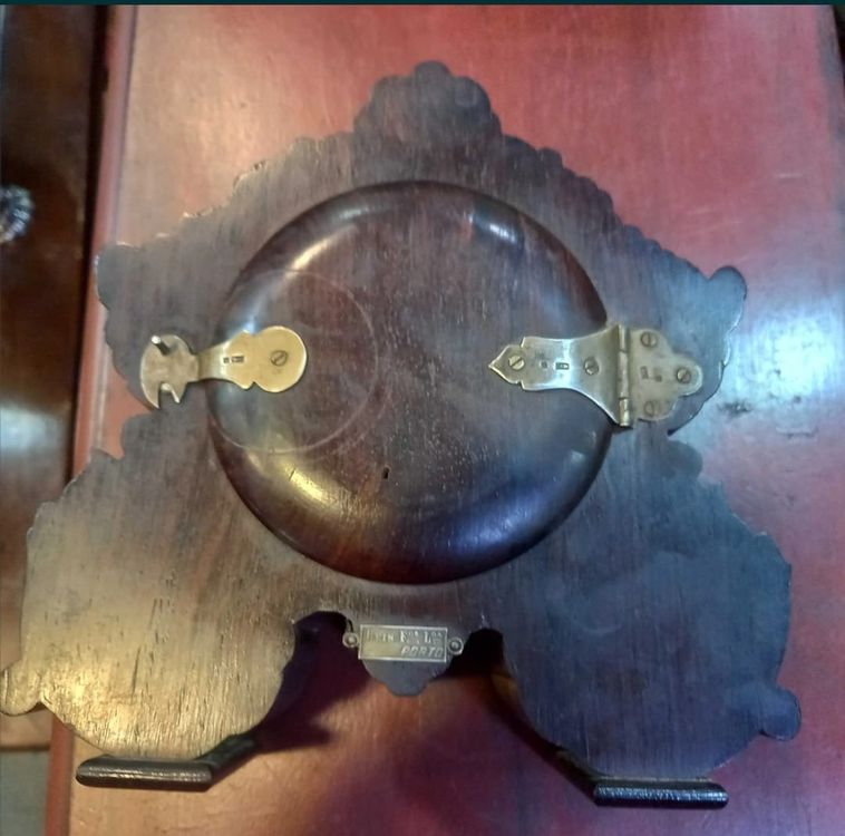 Horloge de table en bois de rose et sanglier argente | Kaufen auf Ricardo