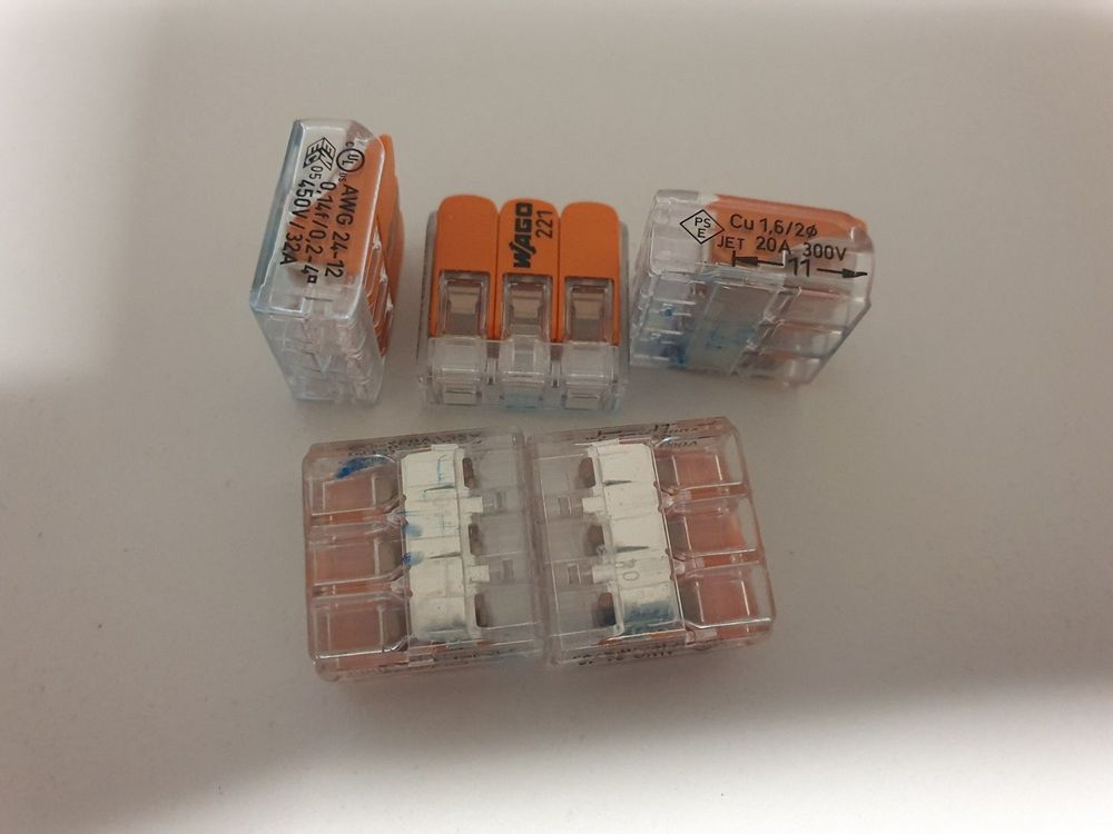 Klemme WAGO 3l 6 stück Verbindungsklemme COMPACT 3-fach 221 (Neu (gemäss Beschreibung)) in ...