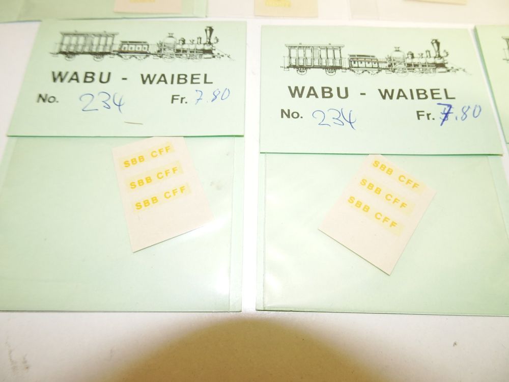 9 Wabu Weibel Bögen SBB CFF / Post Schiebebilder Decals 234 (Neu ...