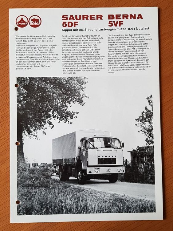 Saurer 5DF / Berna 5VF Prospekt (Neu (gemäss Beschreibung)) in Hausen ...