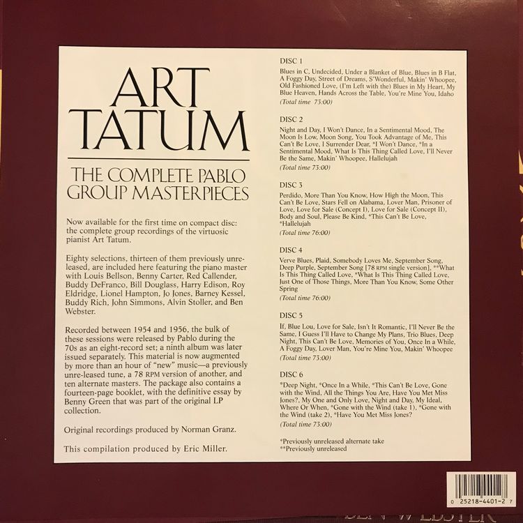 Art Tatum - The Complete Pablo Group Masterpieces 6CD-Box (Gebraucht ...