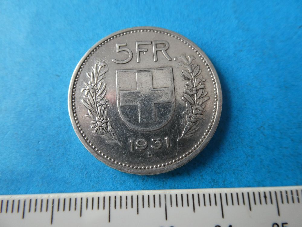 Schweiz 1931, 5 Franken - Silber (Gebraucht) in Hinterforst für CHF 8 – mit Lieferung auf ...