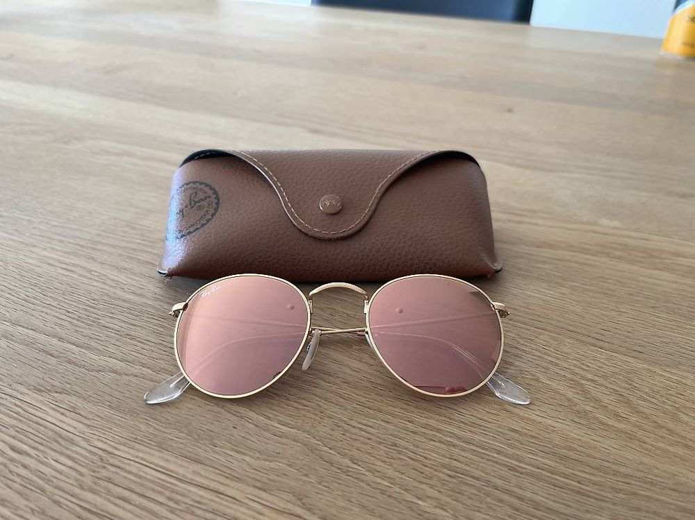 Ray-Ban Round Metal RB3447 112/Z2 ? Kultbrille in Gold/Rosa (Gebraucht ...
