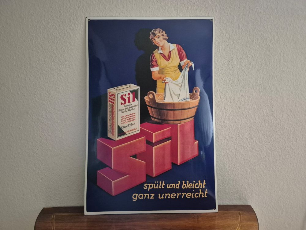 Emailschild Sil Henkel Waschmittel Emaille Schild Reklame (Gebraucht ...