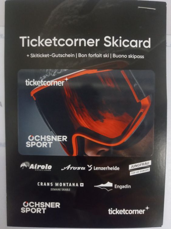 Ticketcorner Skicard * Tageskarte in einem von 5 Skigebieten (Gebraucht ...