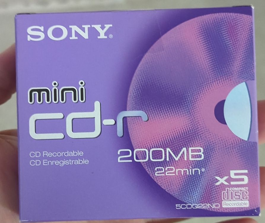 RAR - 5 Sony Mini CD-R Rohlinge 200MB neu & originalverpackt (Neu und originalverpackt) in ...