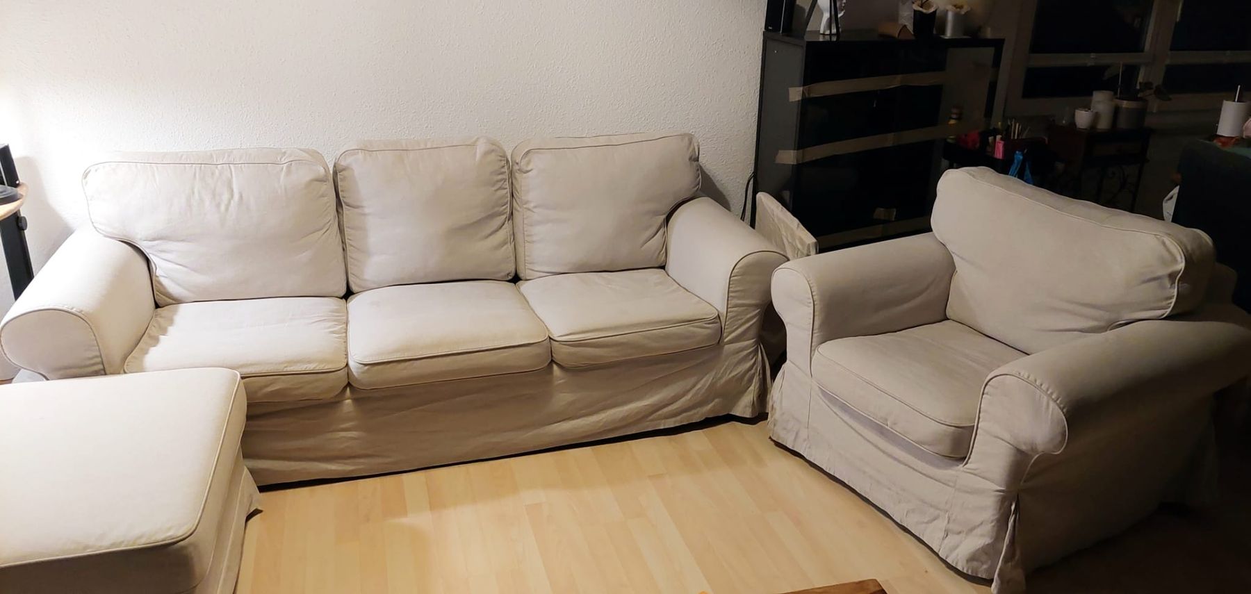 IKEA Ektorp | Gemütliches Sofa-Set (3+1+Hocker) mit Bezügen (Gebraucht ...