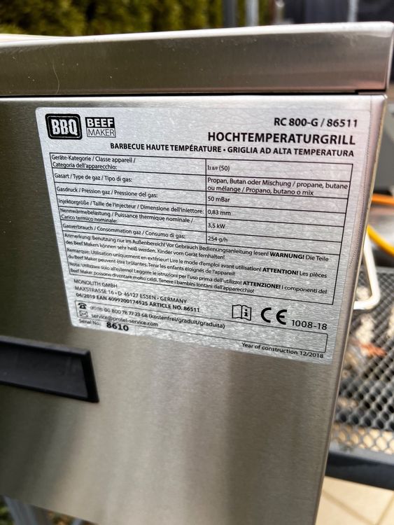 Hochtemperaturgrill BEEF MAKER | Kaufen auf Ricardo