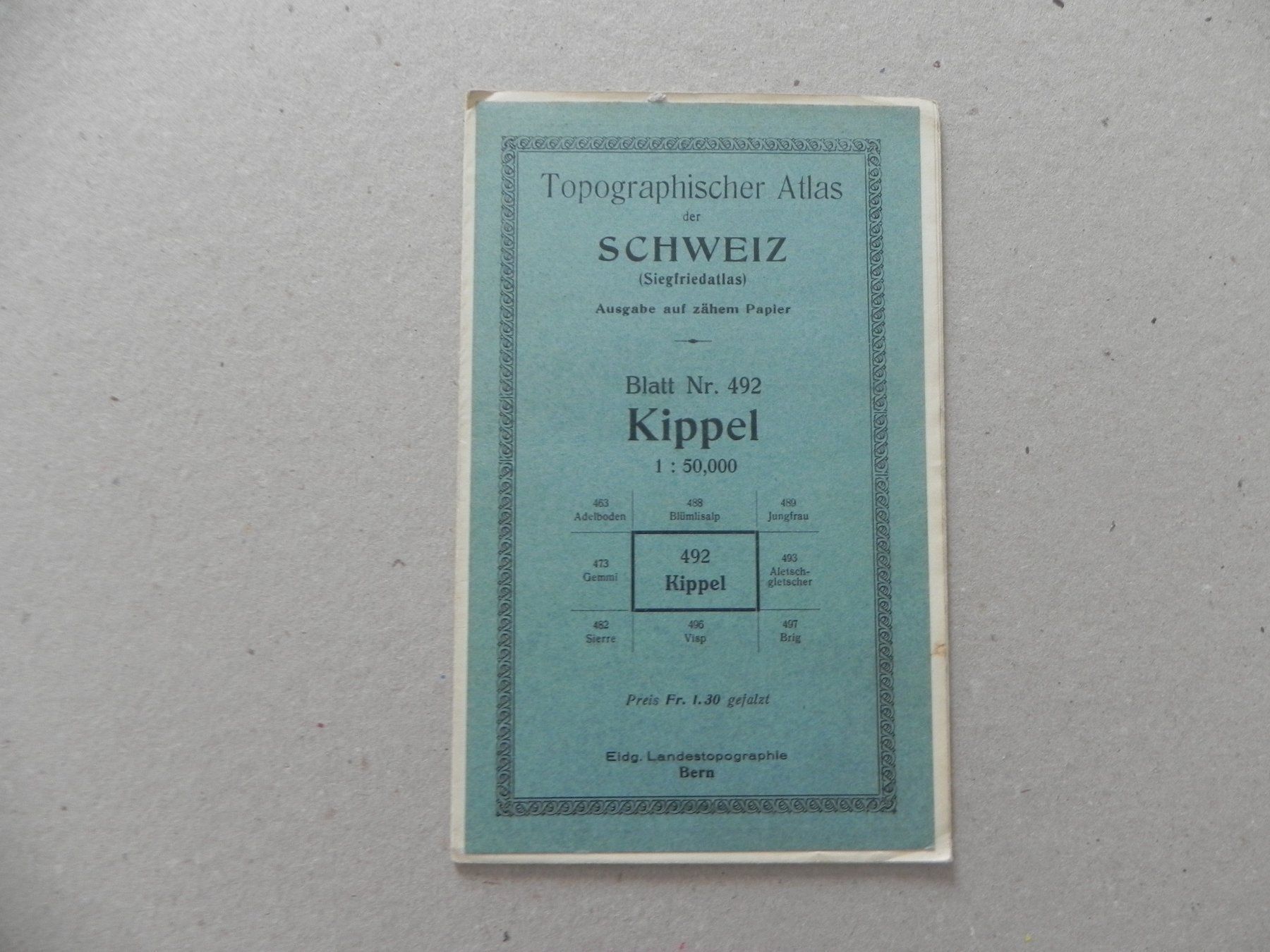 Landkarte Siegfried Kippel VS 1935 Ferden Blatten Wiler Ried (Gebraucht ...
