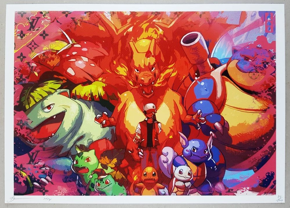 Death NYC Ltd Ed Pop Art Druck " Pokémons Family Gang (Neu (gemäss ...