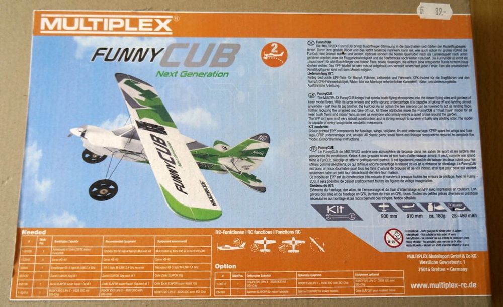 Flugzeug Multiplex FunnyCub Indoor Edition Bausatz (Neu (gemäss ...