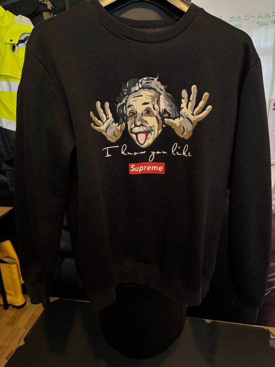 Supreme x Einstein Pullover, Grösse XL aber eher L , Schwarz (Gebraucht ...