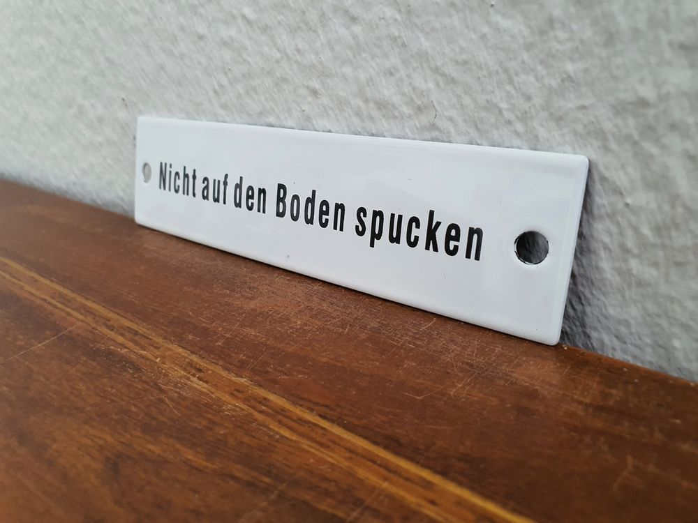 Emailschild Verboten spucken Bahn Zug Tram Emaille Schild (Neu (gemäss ...