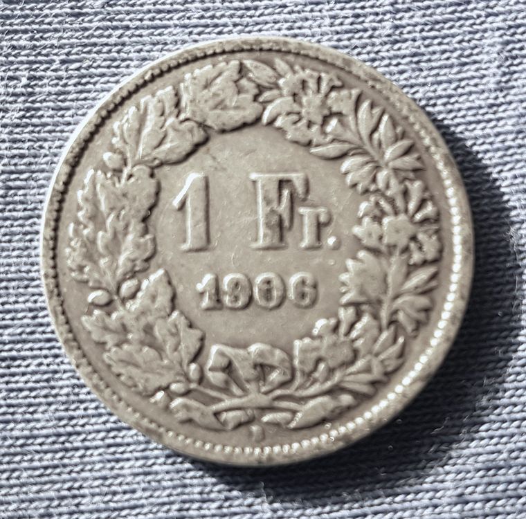 1 Franken 1906 uralte sehr rare Silbermünze ab nur 1 Fr !!! | Kaufen auf Ricardo