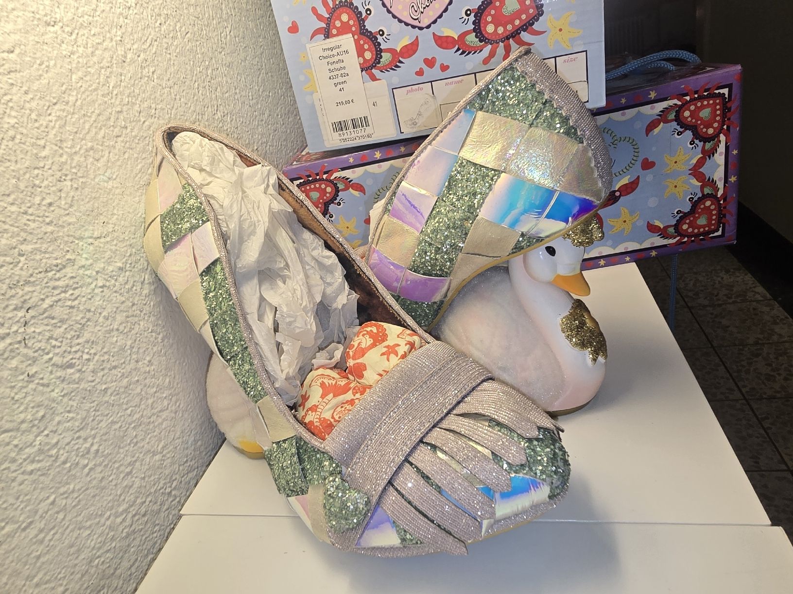Irregular Choice Fenella, Gr.41, Schwan Absatz,Neu mit Karto (Neu und ...